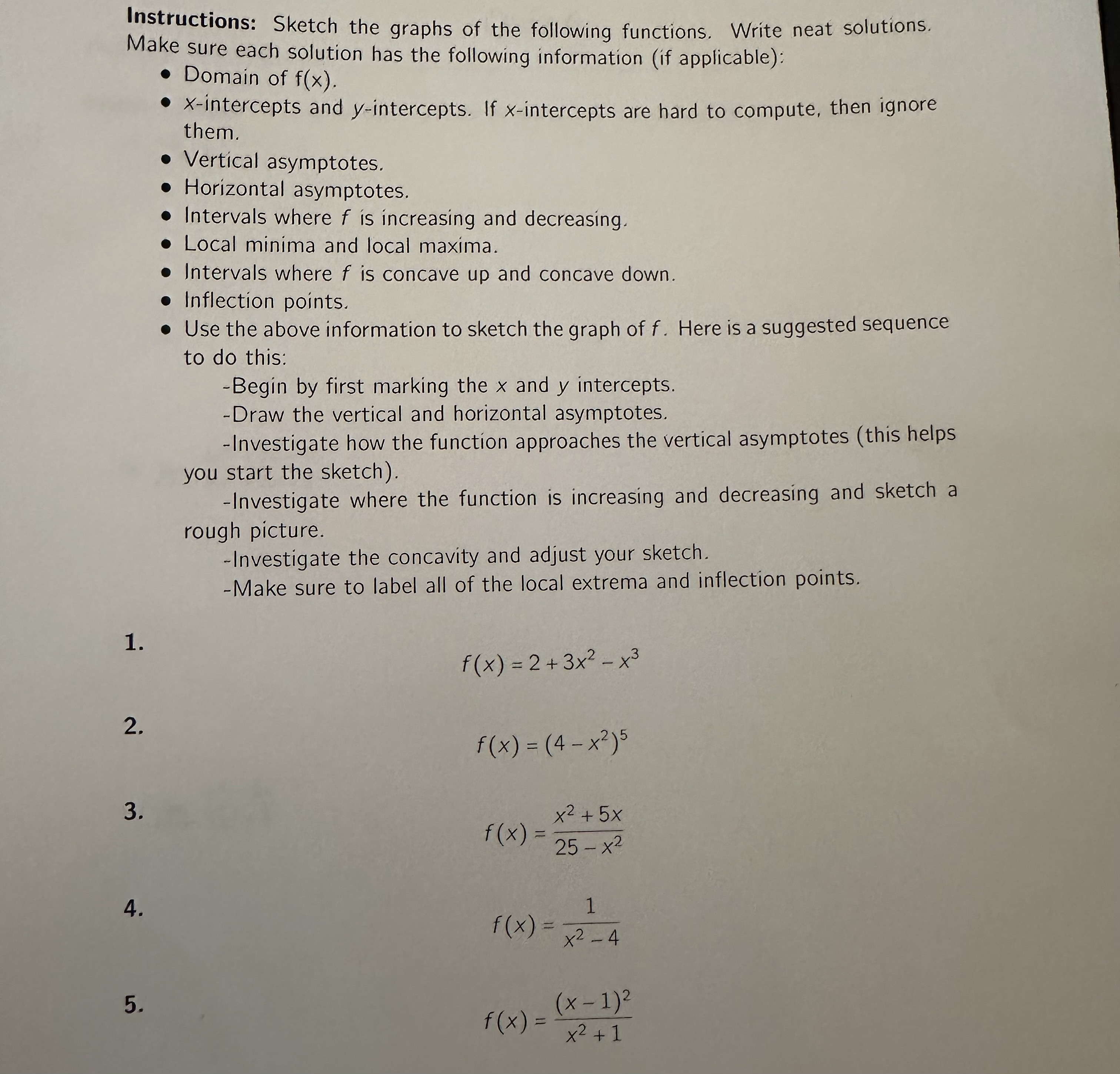 Solved Instructions: Sketch the graphs of the following | Chegg.com