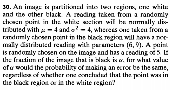 Solved 30. An image is partitioned into two regions, one | Chegg.com