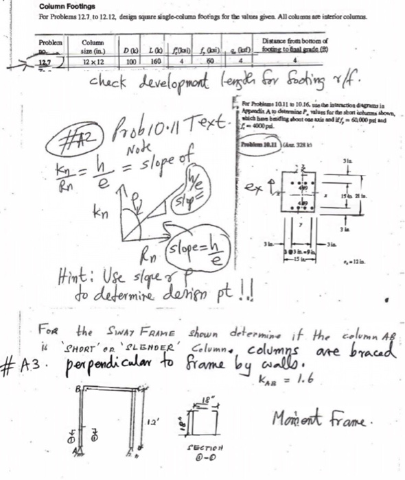 Column Footings For Problems 12.7 to 12.12, design | Chegg.com