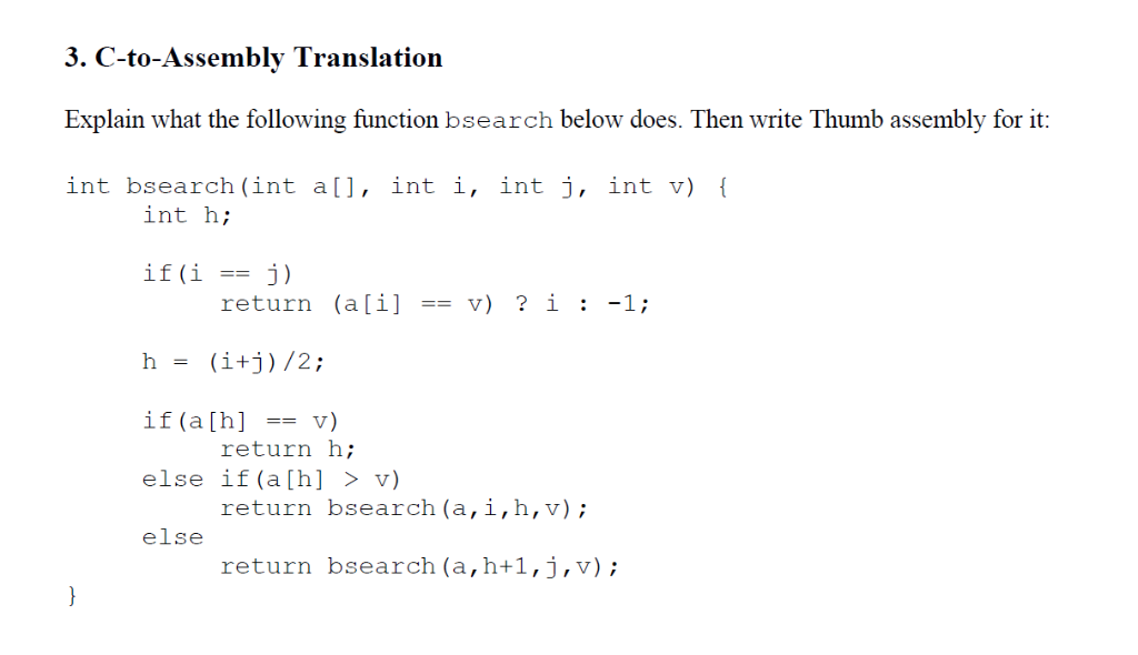 Solved 3. C-to-Assembly Translation Explain what the | Chegg.com