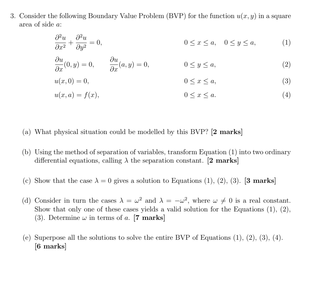 Solved 3. Consider the following Boundary Value Problem | Chegg.com