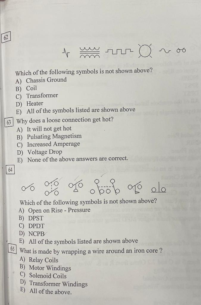 Solved Which of the following symbols is not shown above? A) | Chegg.com