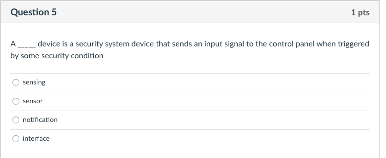 Solved Question 4 1 pts An circuit is a security system | Chegg.com