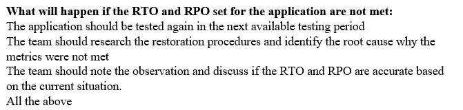 Solved What will happen if the RTO and RPO set for the | Chegg.com