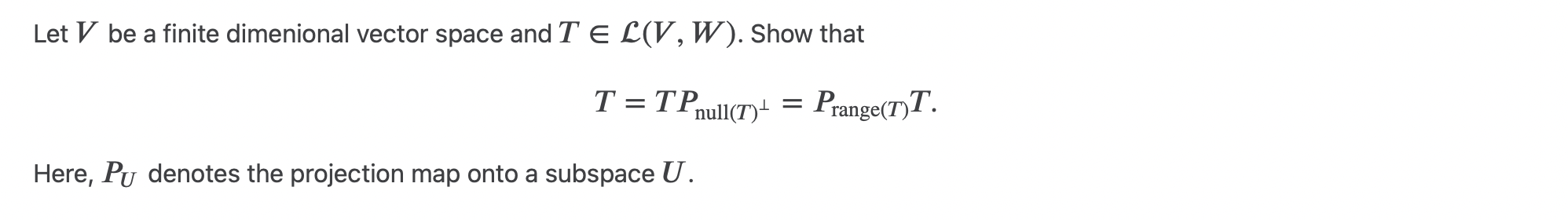 Solved Let V Be ﻿a Finite Dimenional Vector Space And
