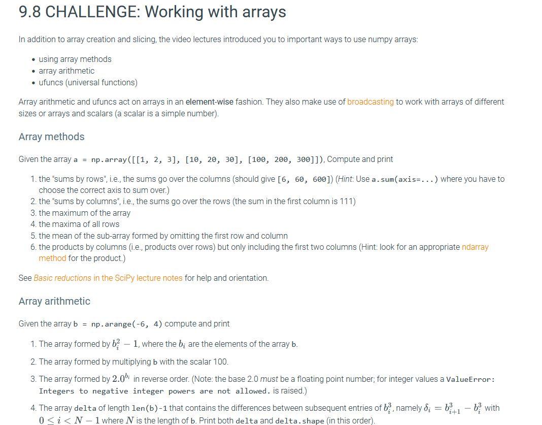 Solved Code in Python ufuncs Given the array c = | Chegg.com Solved Code in Python ufuncs Given the array c = | Chegg.com