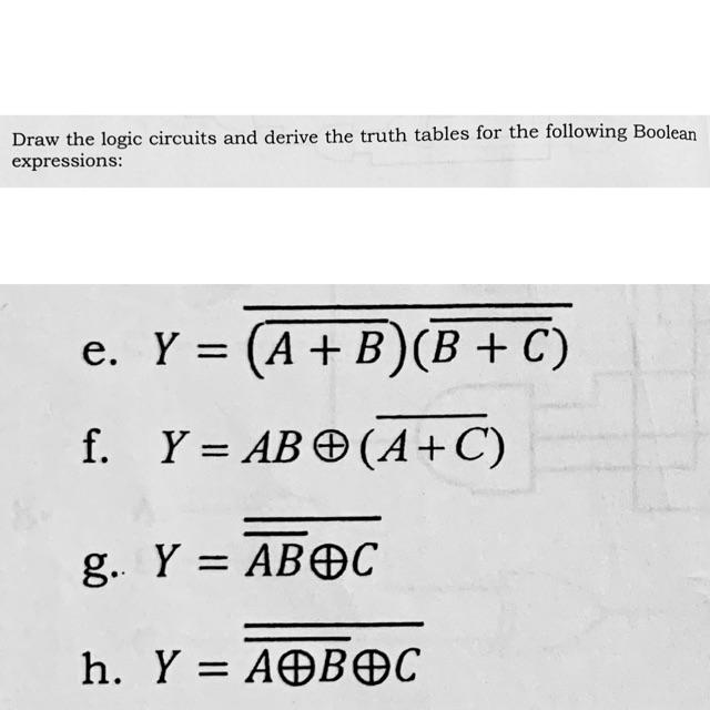 Solved Draw the logic circuits and derive the truth tables | Chegg.com