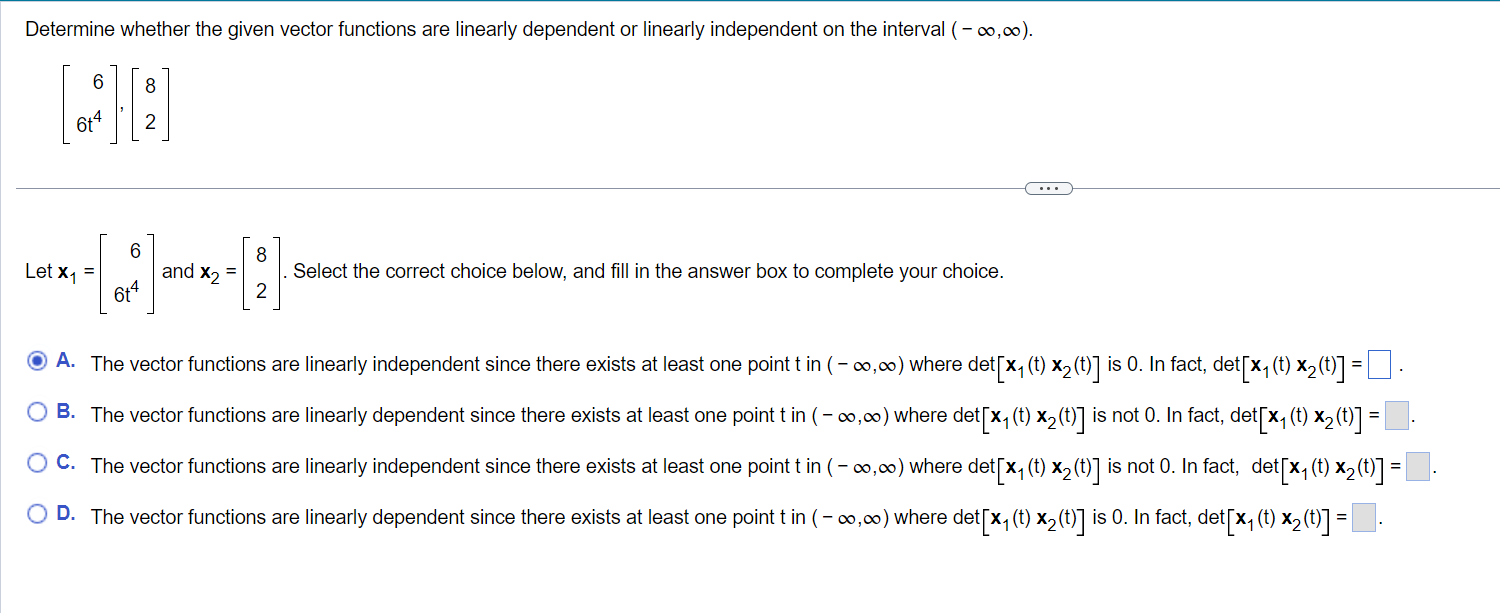 Solved Determine Whether The Given Vector Functions Are 