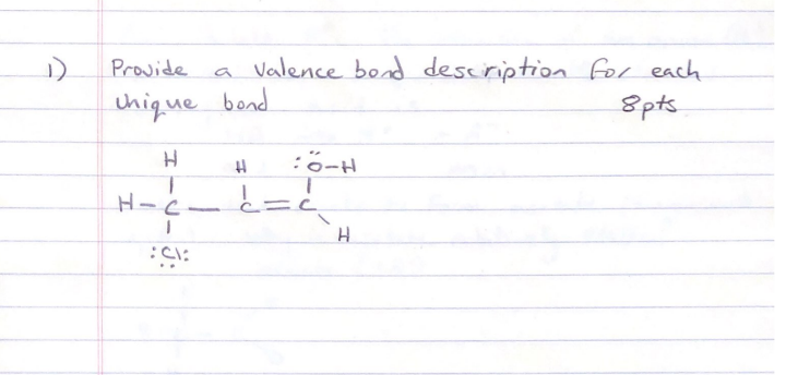 Solved ) Provide a valence bond description for each 8pts | Chegg.com