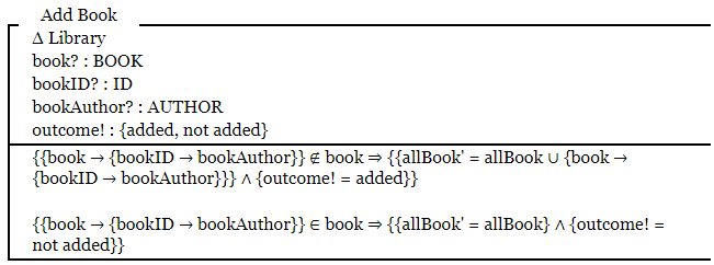 Schema Formal Specification of a Library | Chegg.com