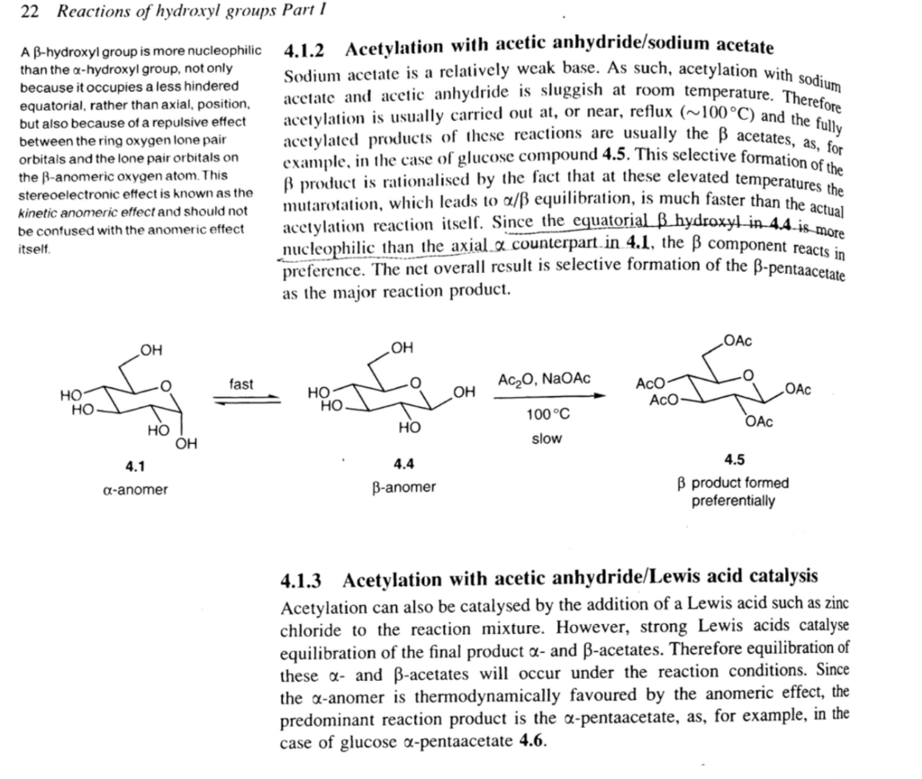 4.1.1 Acetylation with acetic anhydride/pyridine Free | Chegg.com