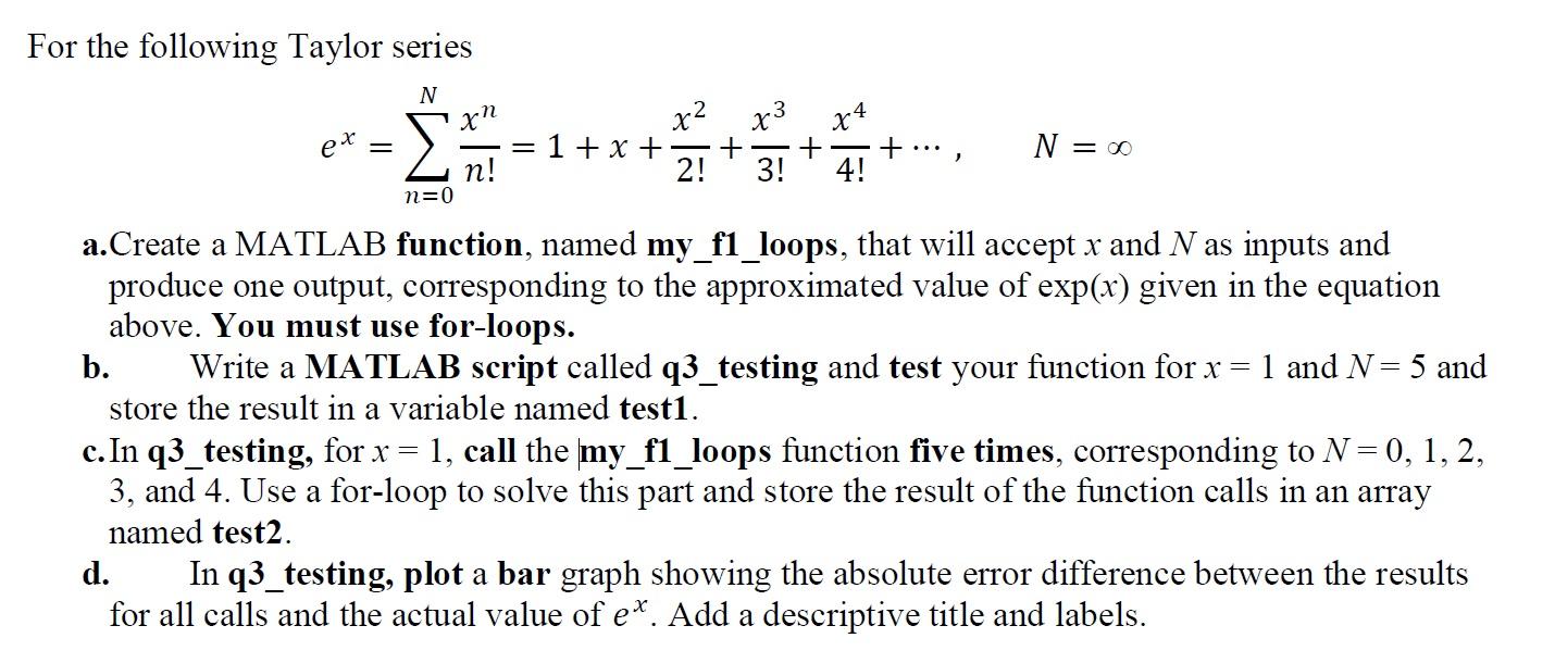 Solved For the following Taylor series | Chegg.com
