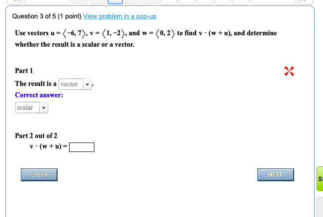 Solved Question 3 of 5 (1 point) View problem in a pop-up | Chegg.com