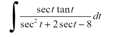 Solved sect tant -dt sec? t + 2 sect – 8 | Chegg.com