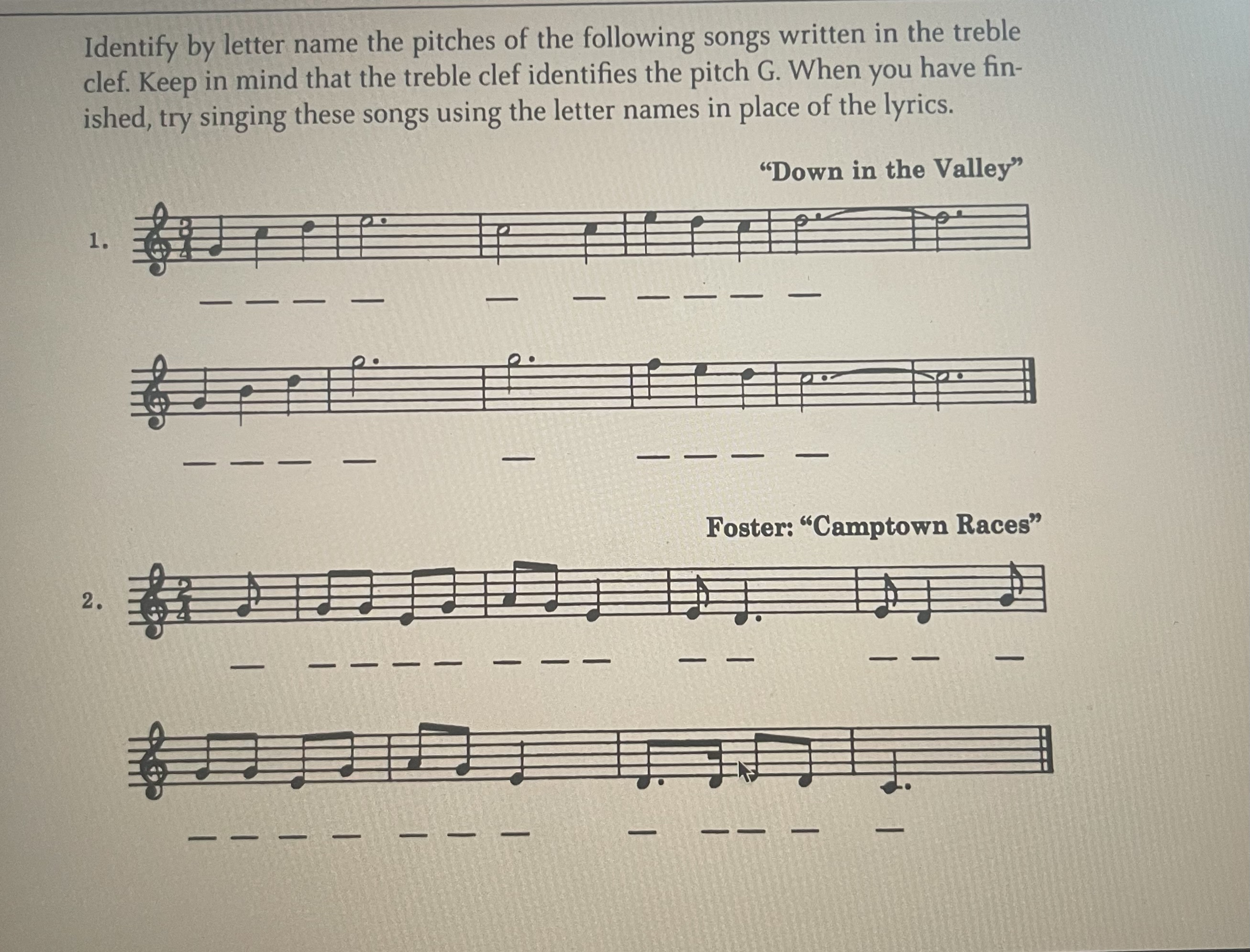 Identify by letter name the pitches of the following | Chegg.com