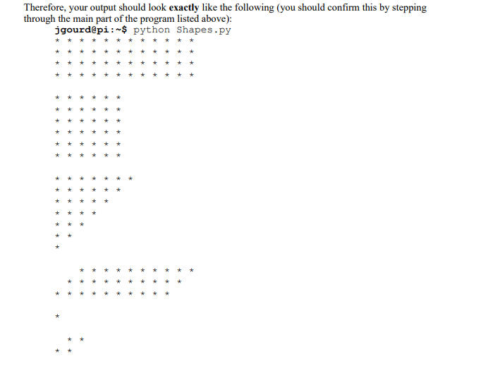 Solved In Python 3. Creating the shapes listed below and | Chegg.com