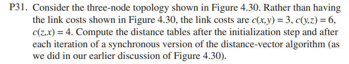 Solved 31. Consider the three-node topology shown in Figure | Chegg.com