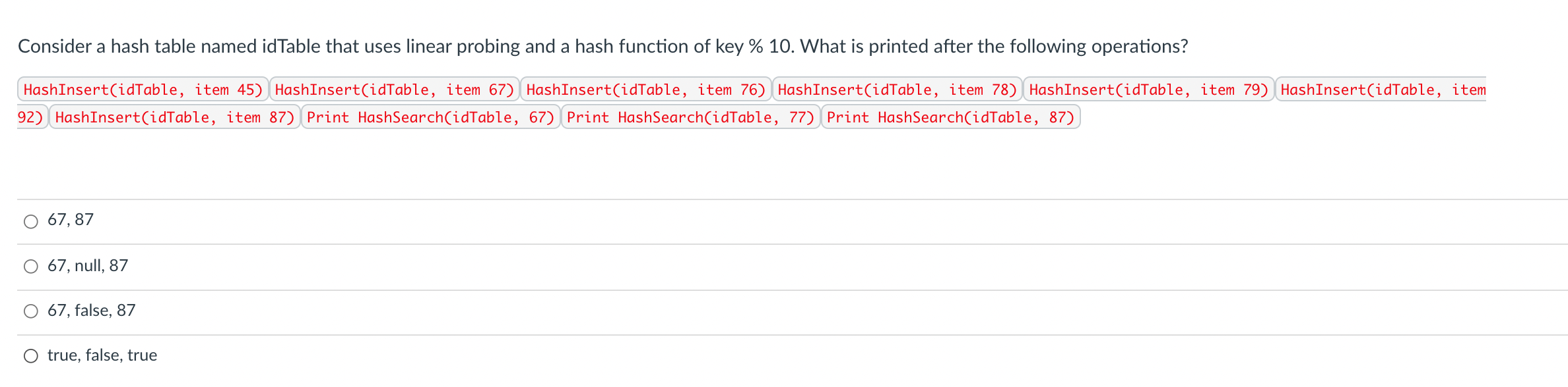 Solved Consider a hash table named marksTable that uses | Chegg.com
