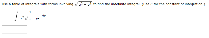 Solved Use a table of integrals with forms involving Va- u | Chegg.com