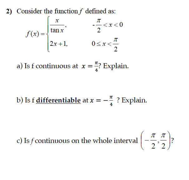 Solved 2) Consider the function f defined as: TT | Chegg.com
