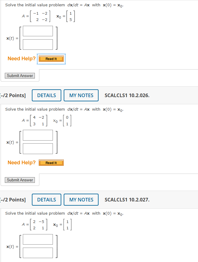 Solved Solve the initial value problem dxdt=Ax ﻿with | Chegg.com