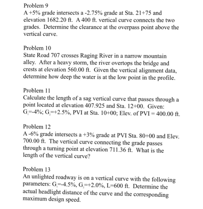 Solved 9:381 LTE Problem 1 A crest vertical curve is to be | Chegg.com