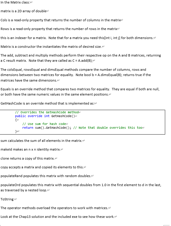 Solved CIS 3309 Section 2 Lab: Matrix Ops 2 Object Problem | Chegg.com