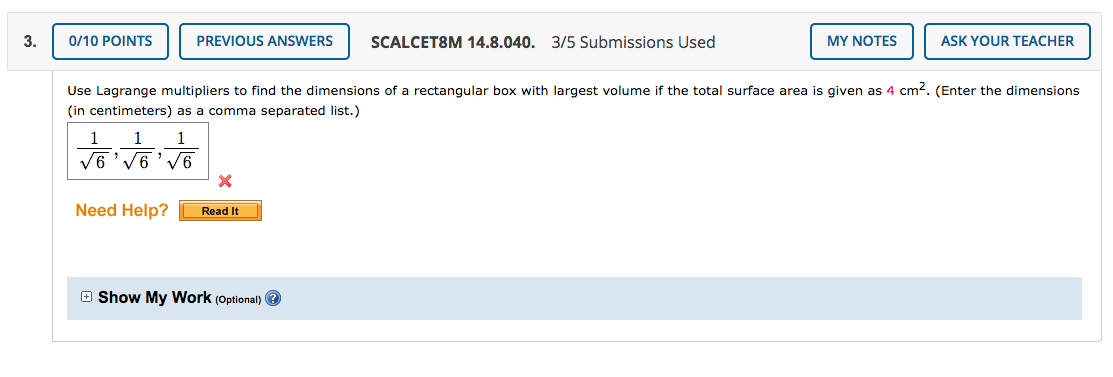 Solved Use Lagrange multipliers to find the dimensions of a | Chegg.com