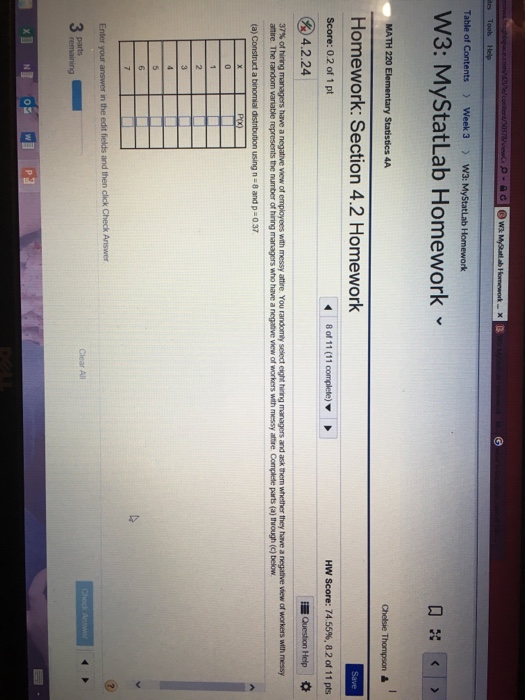 Solved W3: MyStatLab Homework Homework: Section 4.2 Homework | Chegg.com
