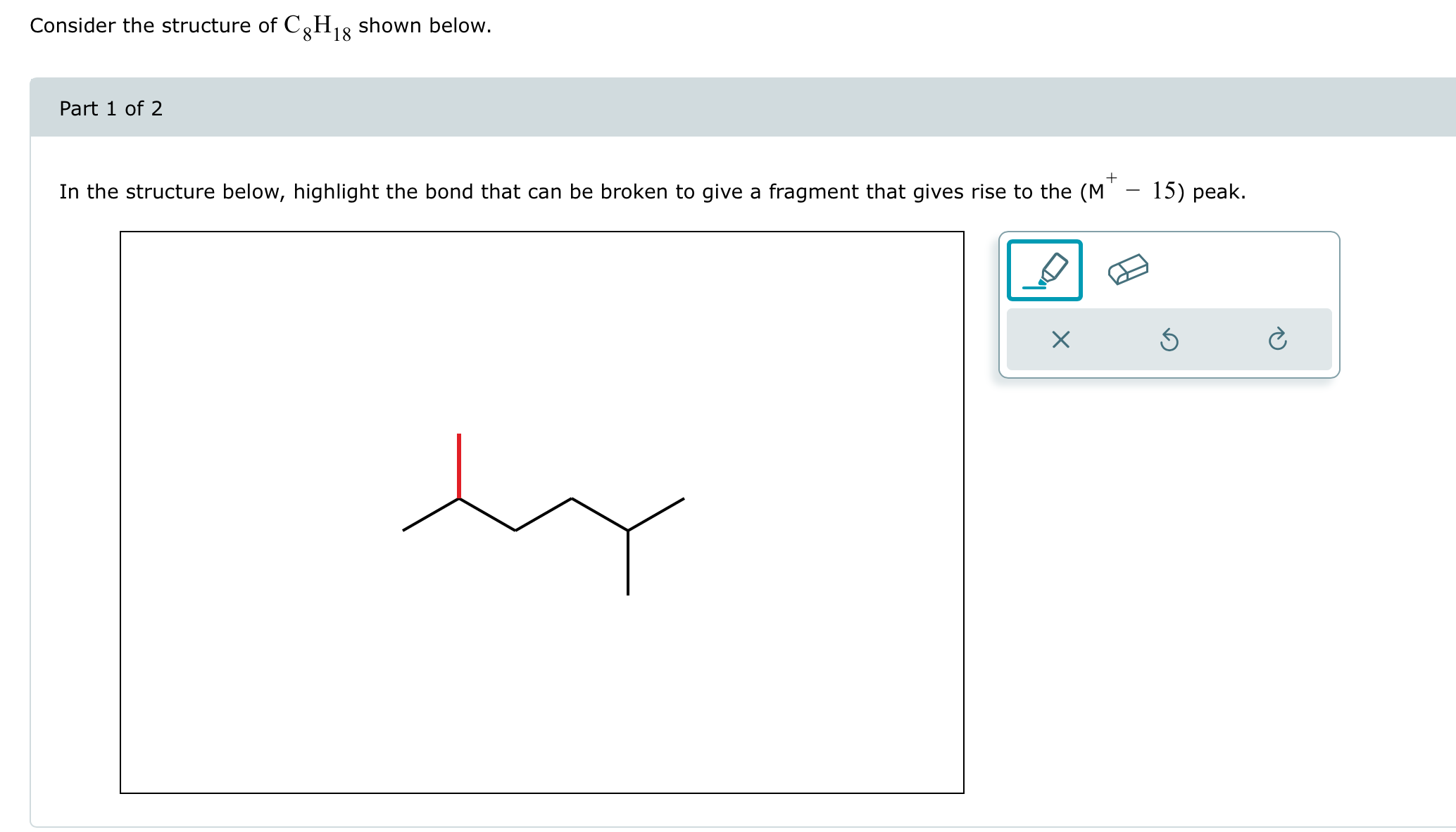Solved Consider the structure of C8H18 ﻿shown below.Part 1 | Chegg.com