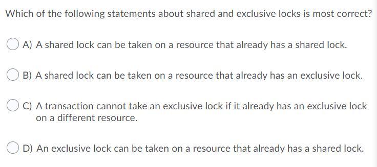 Solved Which of the following statements about shared and | Chegg.com