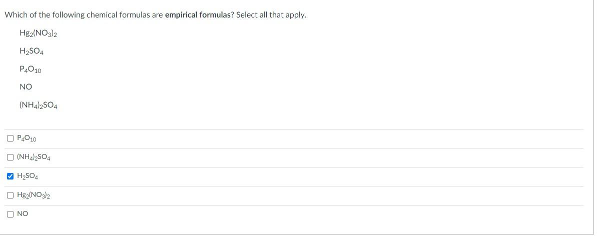 Solved Which of the following chemical formulas are | Chegg.com