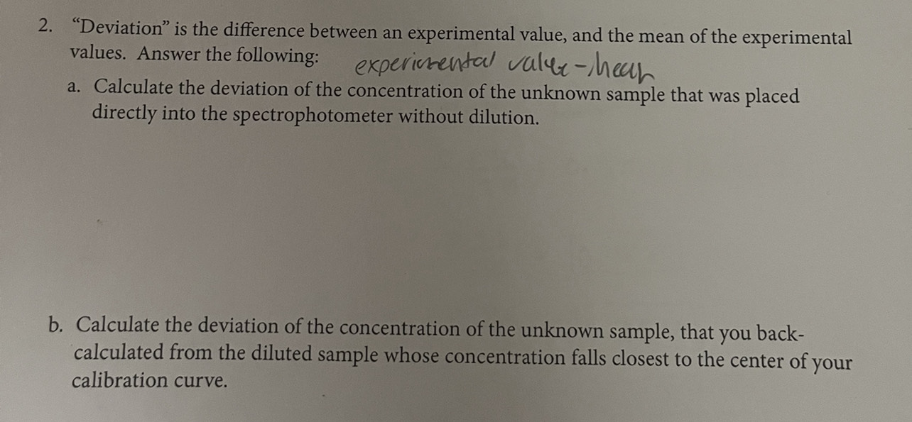Table 10.4. Diluting the unknown and measuring | Chegg.com