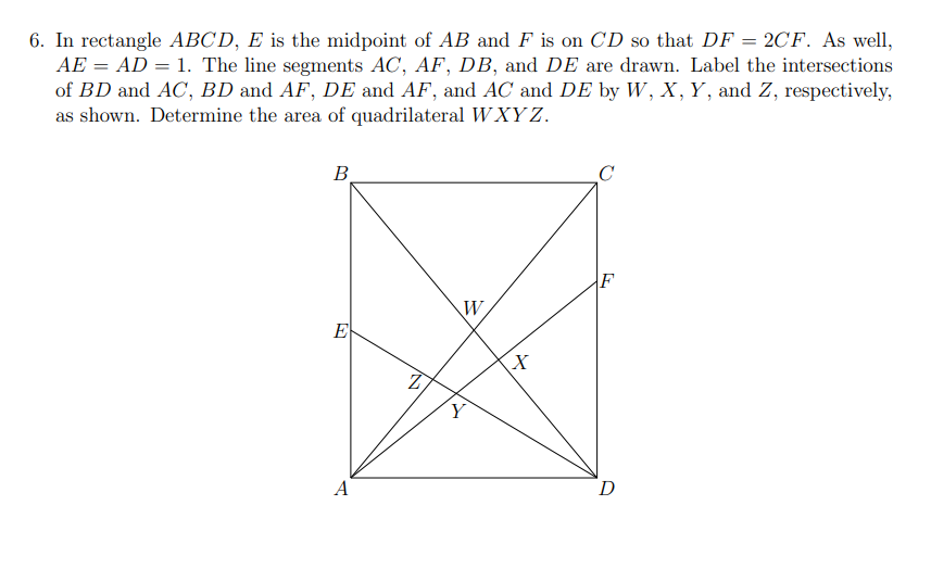 Solved 6. In rectangle \\( A B C D, E \\) is the midpoint of | Chegg.com