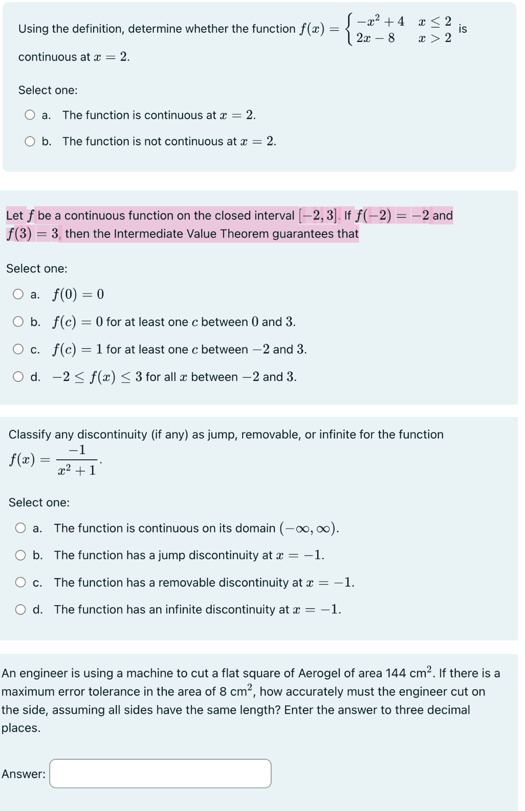 Solved Using the definition, determine whether the function | Chegg.com