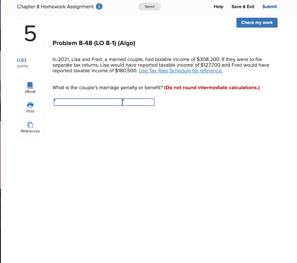 Solved Chapter 8 Homework Assignment Saved Help Save & Exit | Chegg.com