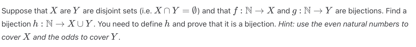 Solved Suppose that X are Y are disjoint sets (i.e. X∩Y=∅ ) | Chegg.com