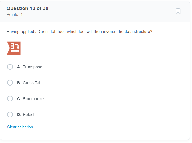 Solved Having applied a Cross tab tool, which tool will then | Chegg.com