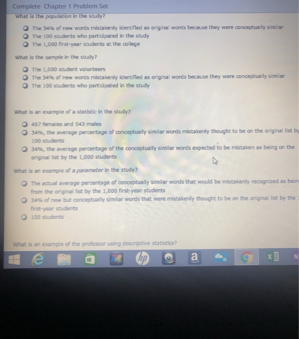 Solved Complete Chapter 1 Problem Set 1. Identifying | Chegg.com
