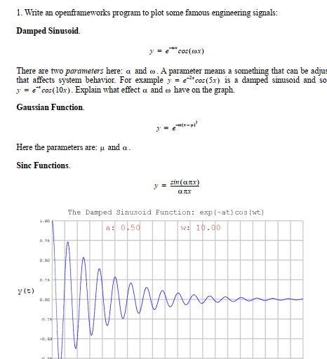 1 Write An Openframeworks Program To Plot Some