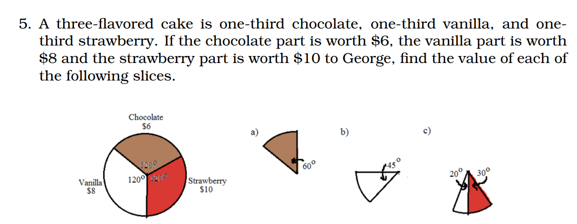 Solved 5. A three-flavored cake is one-third chocolate, | Chegg.com