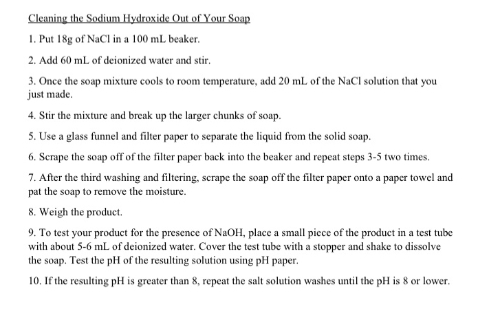 Solved Procedure: Making the Soap 1. Measure out 10 mL of | Chegg.com
