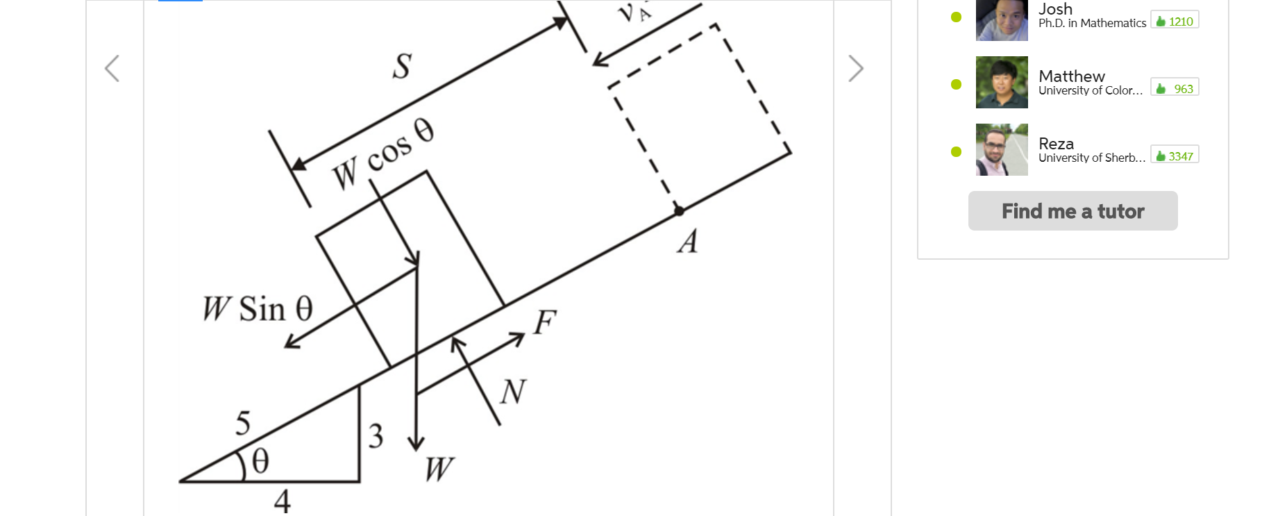 Solved for the WEIGHT why is cosine the force along the Y? | Chegg.com