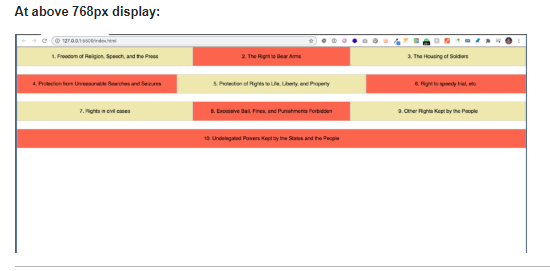 Solved Using Flexbox and media queries have the following | Chegg.com