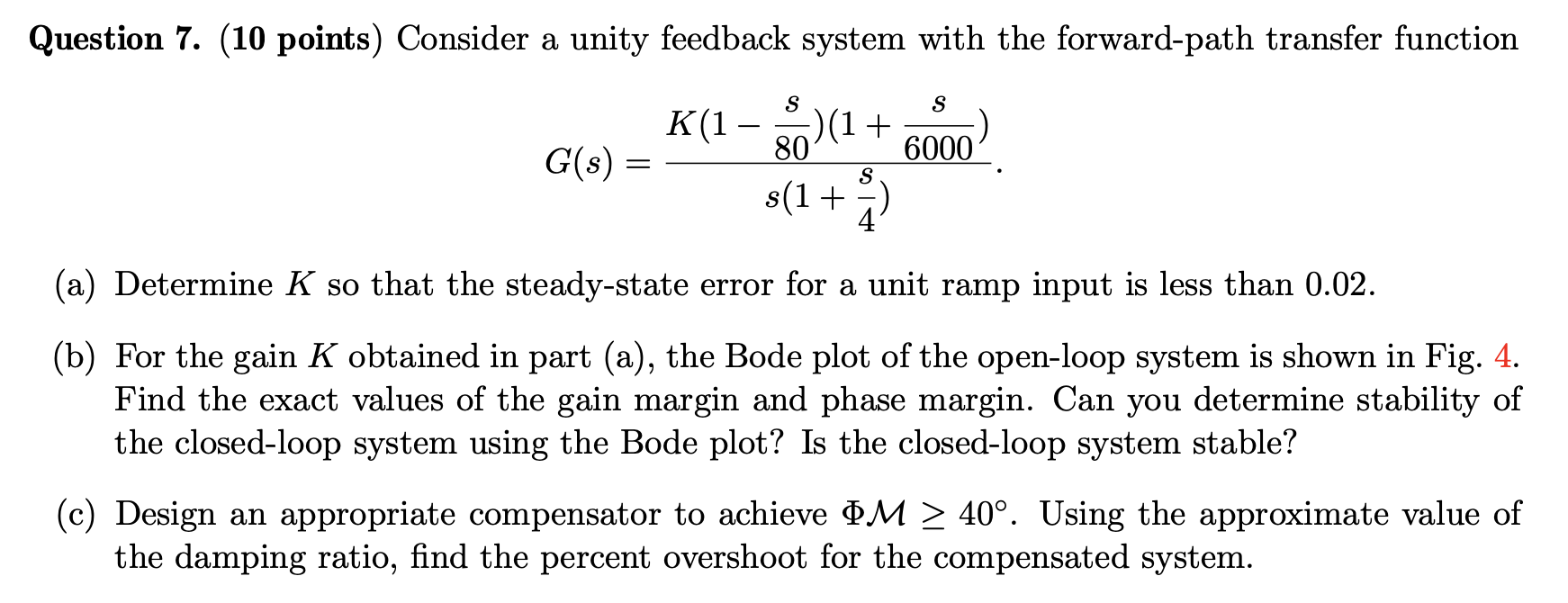 Solved Question 7 10 Points Consider A Unity Feedback