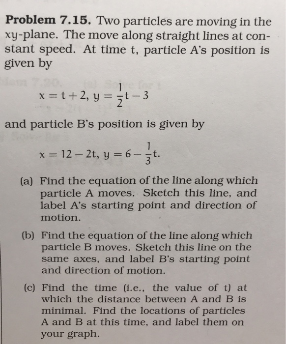 Solved Problem 7.15. Two particles are moving in the | Chegg.com