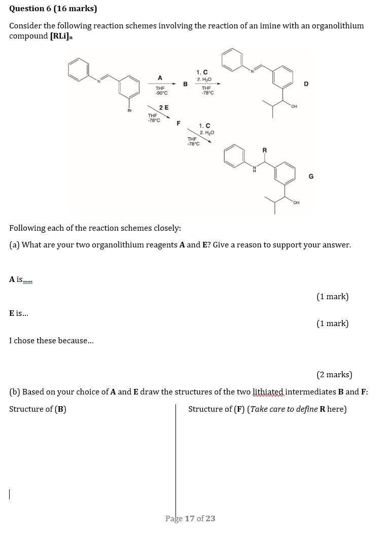 Solved Question 6 (16 marks) Consider the following reaction | Chegg.com
