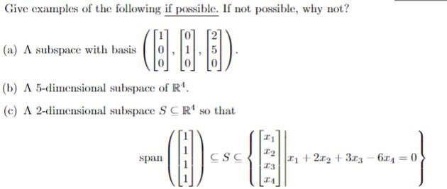 Solved Give examples of the following if possible. If not | Chegg.com