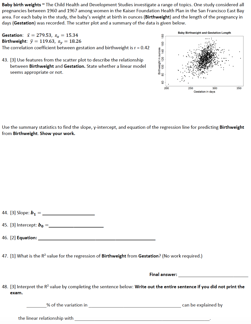 Solved Baby birth weights ~ The Child Health and Development | Chegg.com