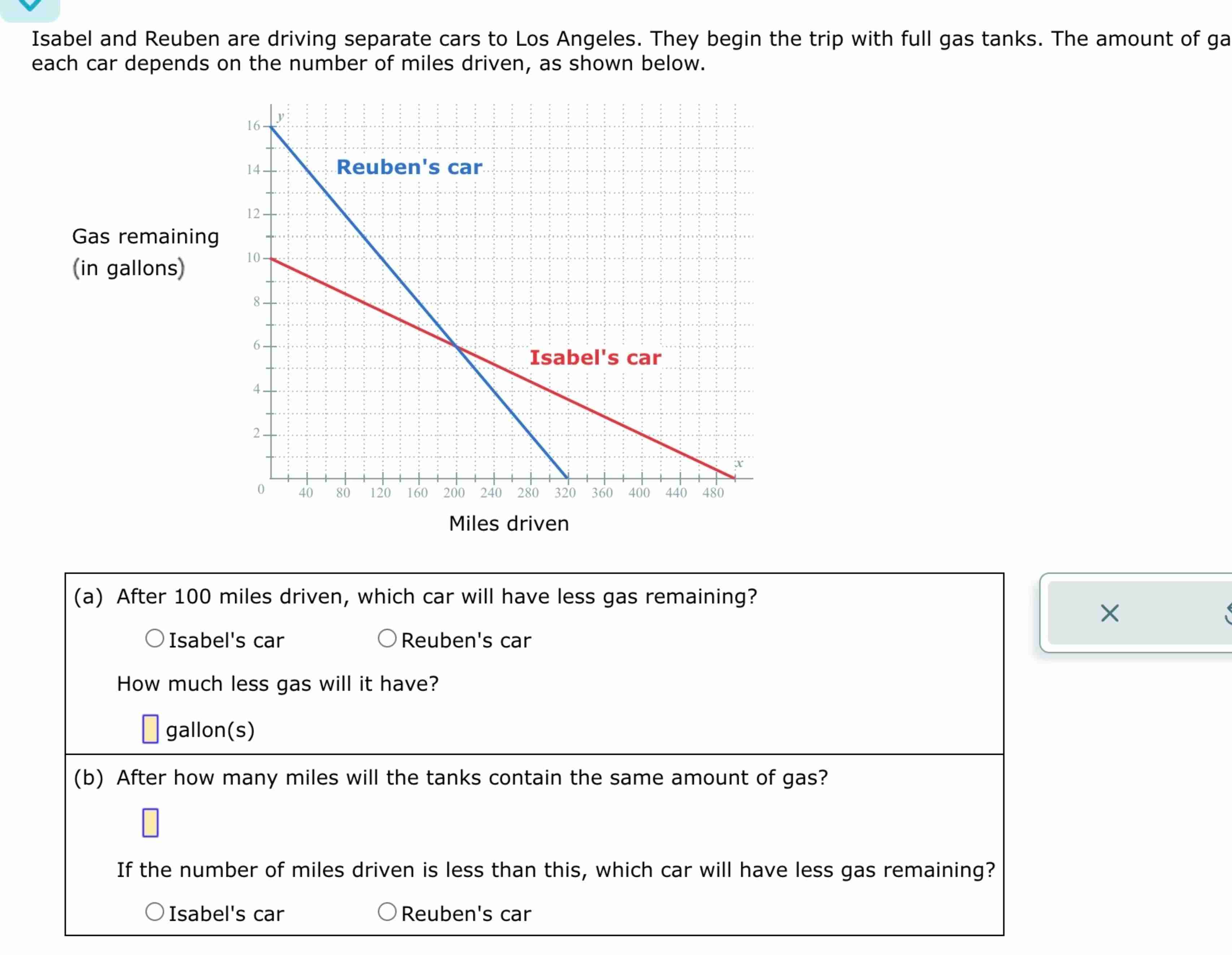 Solved Isabel and Reuben are driving separate cars to Los | Chegg.com